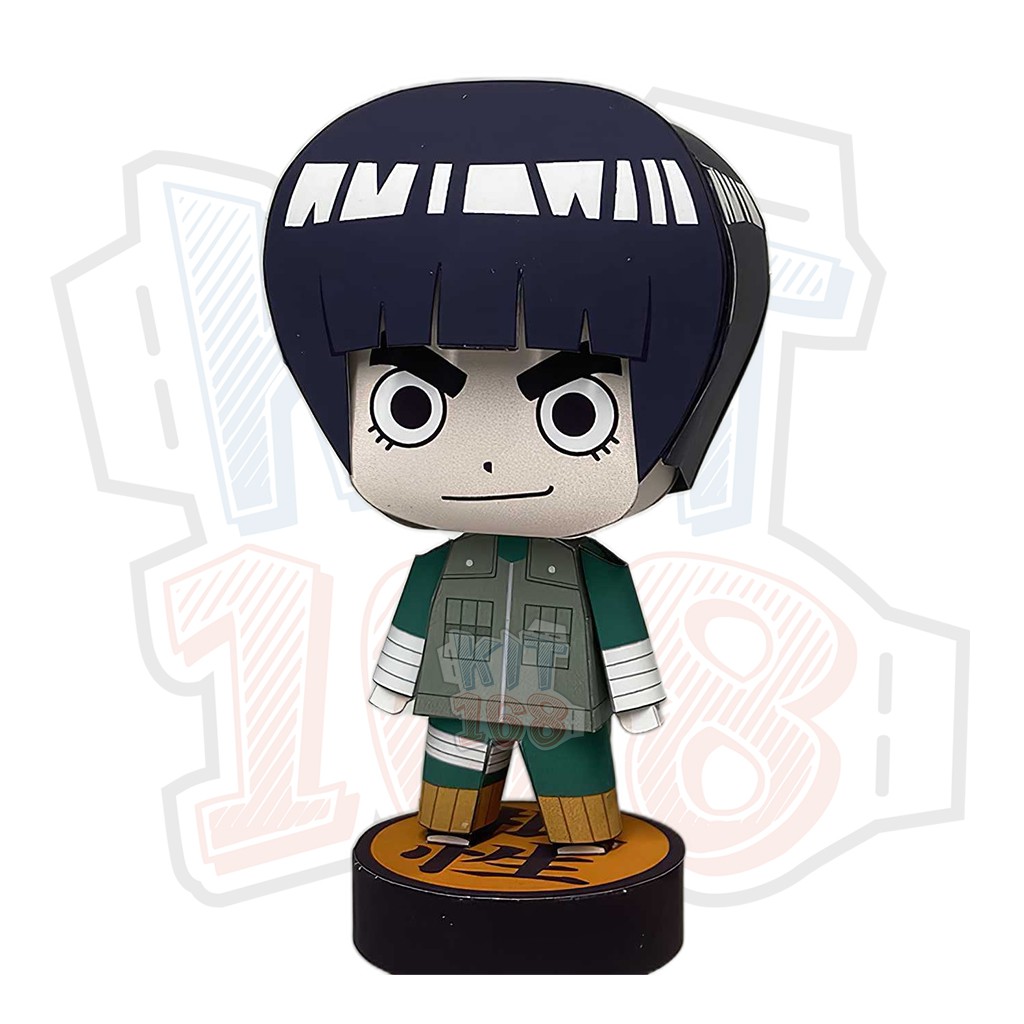 Mô hình giấy Anime Chibi Rock Lee - Naruto + kit mô hình hộp trang trí ...