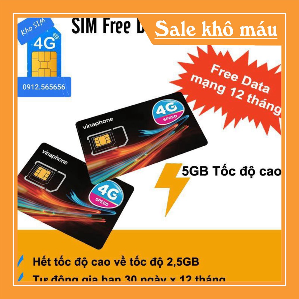 Sim Vina D500 ( Miễn phí vào mạng 12 tháng , Tốc độ 4G ) , Sim bảo hành ...
