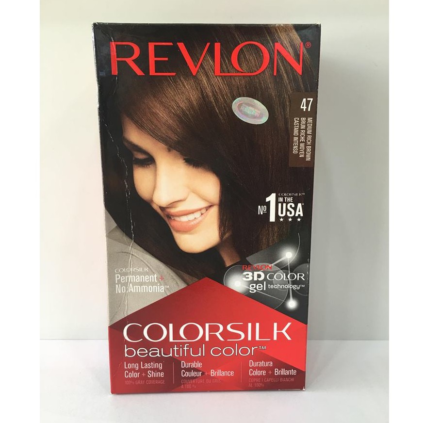 Thuốc nhuộm Revlon Color Silk Beautiful 3D Color số 47 nâu chocolate ...