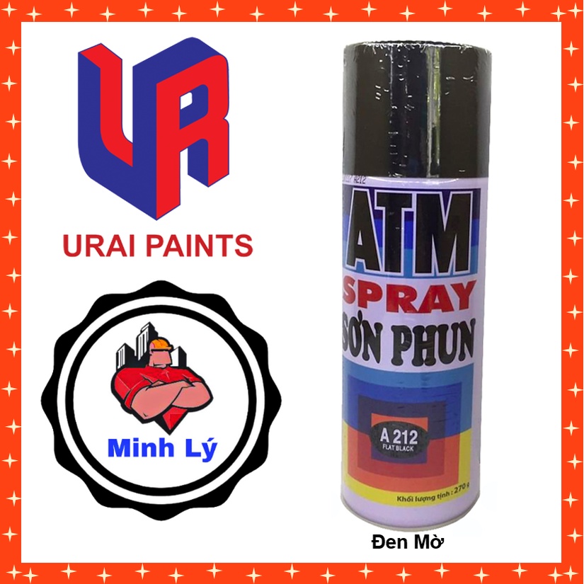 [Hỏa Tốc HCM] Sơn Phun Đen Mờ A212 Đen Nhám Sơn Xịt ATM Spray (400ml ...