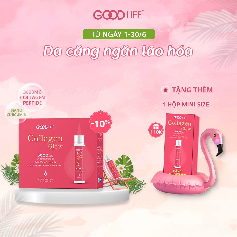 [TẶNG THÊM 2 ỐNG] Hộp 10 ống nước uống Goodlife Collagen Glow 3000mg ...