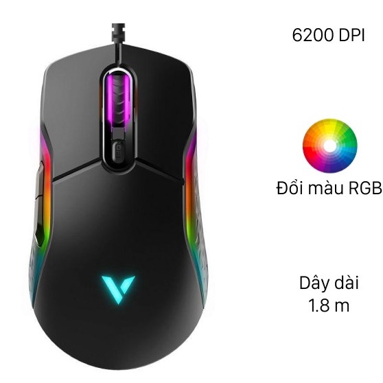 Chuột Gaming Rapoo VT200 LED RGB - 6200 DPI ( Có dây ) | Shopee Việt Nam