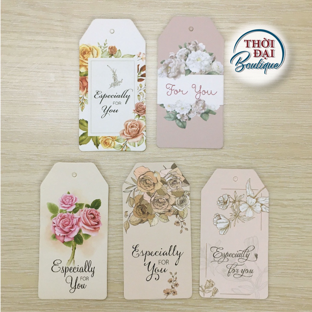 100 Tag / Thẻ Treo Giấy "Especially For You" Tone Hồng Các Loại Hoa ...