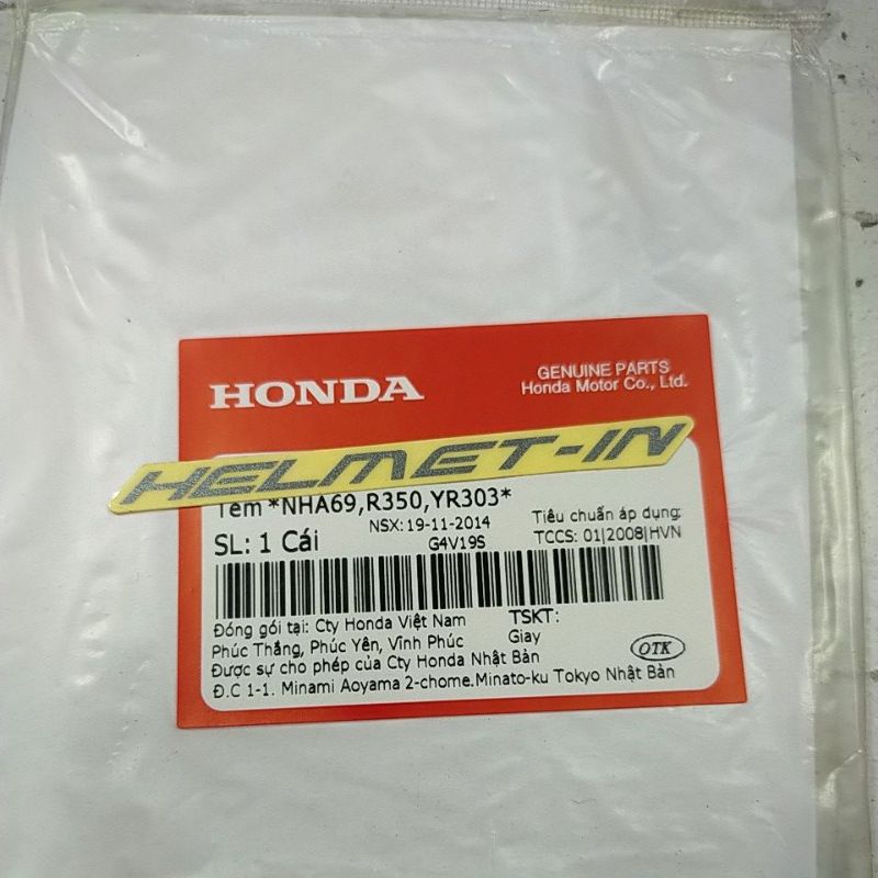 Tem Helmet In Honda Vision VS 110 | Shopee Việt Nam