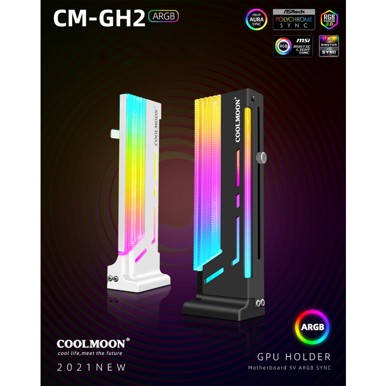 Giá đỡ VGA CoolMoon GH2 dạng đứng, GT8 dạng ngang Led 5V ARGB - đồng bộ ...