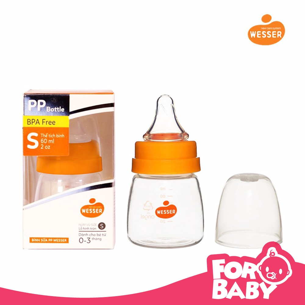 Bình sữa Wesser PP cổ hẹp 60ml/140ml/250ml | Shopee Việt Nam