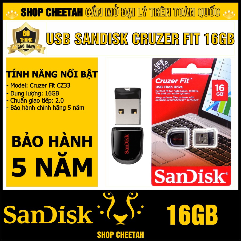 USB SanDisk 16GB Cruzer Fit CZ33 – USB Flash Diver – CHÍNH HÃNG – Bảo ...
