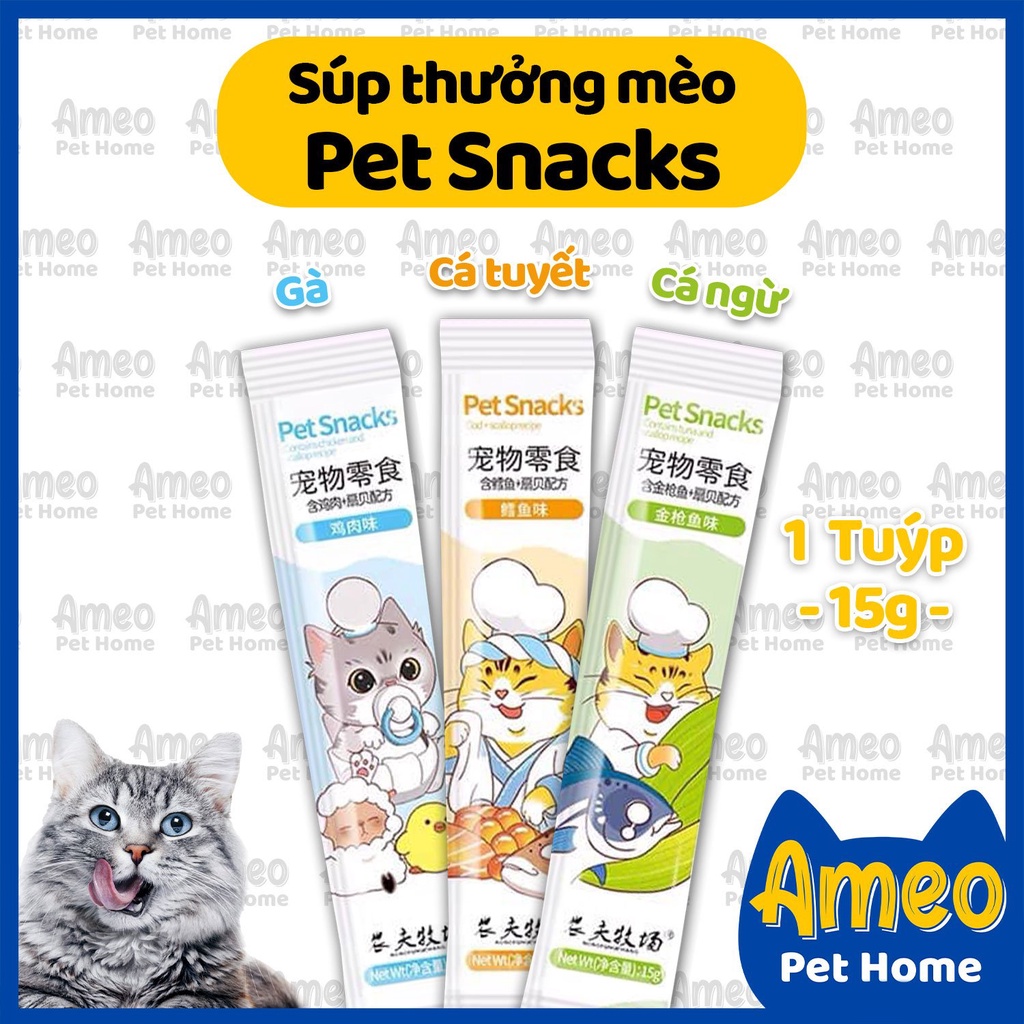 [mẫu mới] Súp Thưởng Pet Snack Hình Mèo 15gr - Súp mèo PETSNACK chibi 3 ...