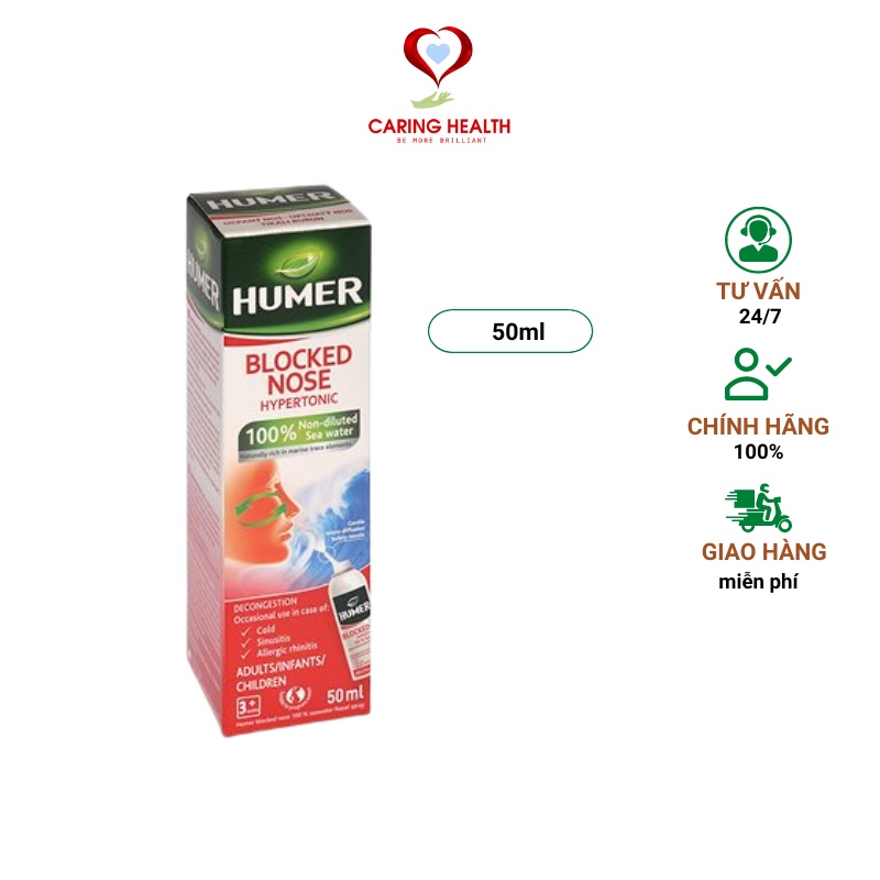 [Mẫu mới] Dung dịch xịt mũi ưu trương Humer 050 Blocked Nose 50ml giúp ...