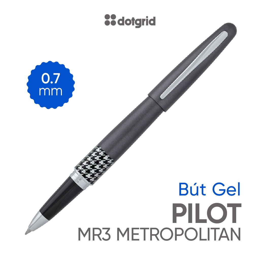 Bút gel Pilot MR3 Metropolitan Retro Pop Gray, mực xanh, ngòi 0.7mm - Hàng chính hãng Nhật Bản ...