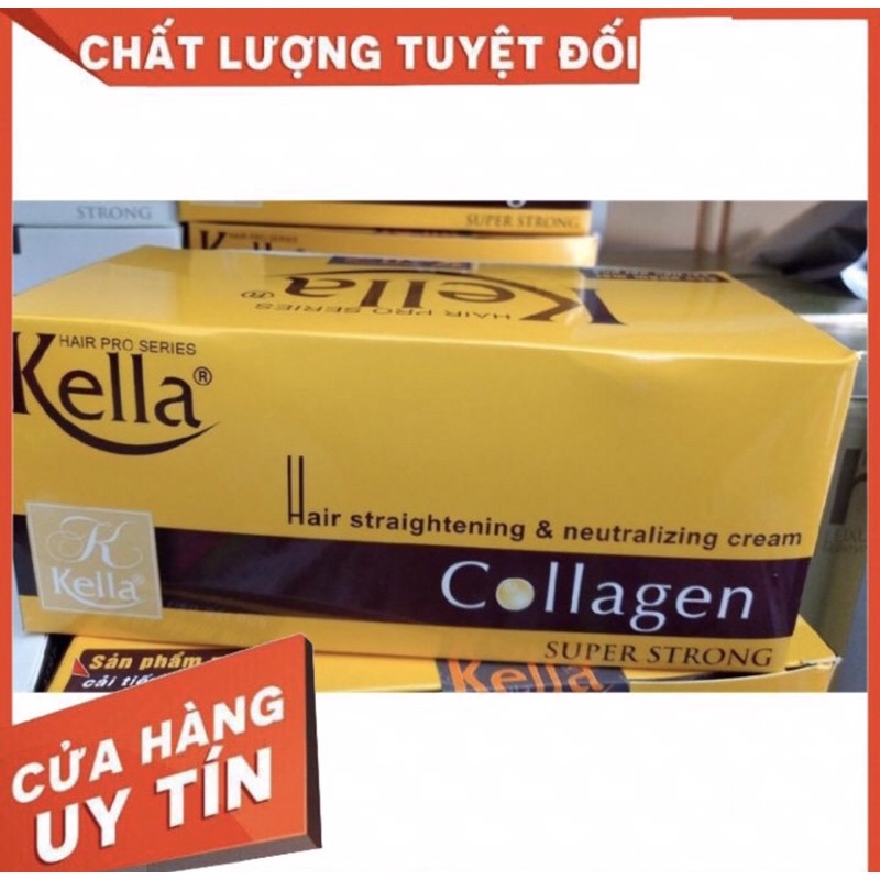 Kem Duỗi Tóc Collagen Kella SUPER STRONG (500ml*2)_DUỖI KELLA VÀNG SIÊU ...