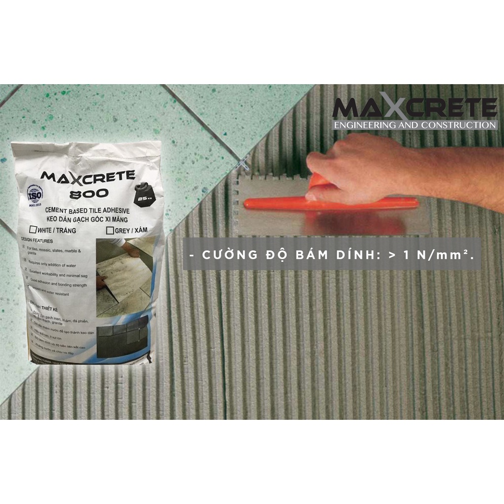 Maxcrete 800 25Kg Keo Dán Gạch - Vữa Ốp Lát Cao Cấp Dùng Trong Nhà Và ...