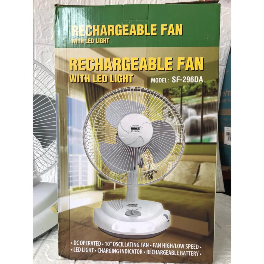 Quạt sạc tích điện dùng cho mùa hè đa năng có đèn SUNCA SF-296DA ...