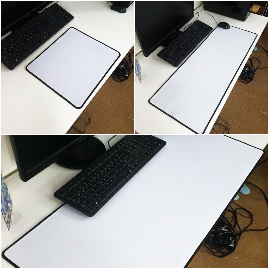 Phôi in lót chuột cỡ lớn kích thước 80x30x0.3cm, 90x40x0.3cm, 100x50x0.4cm, 26x21x0.3cm bo viền ...
