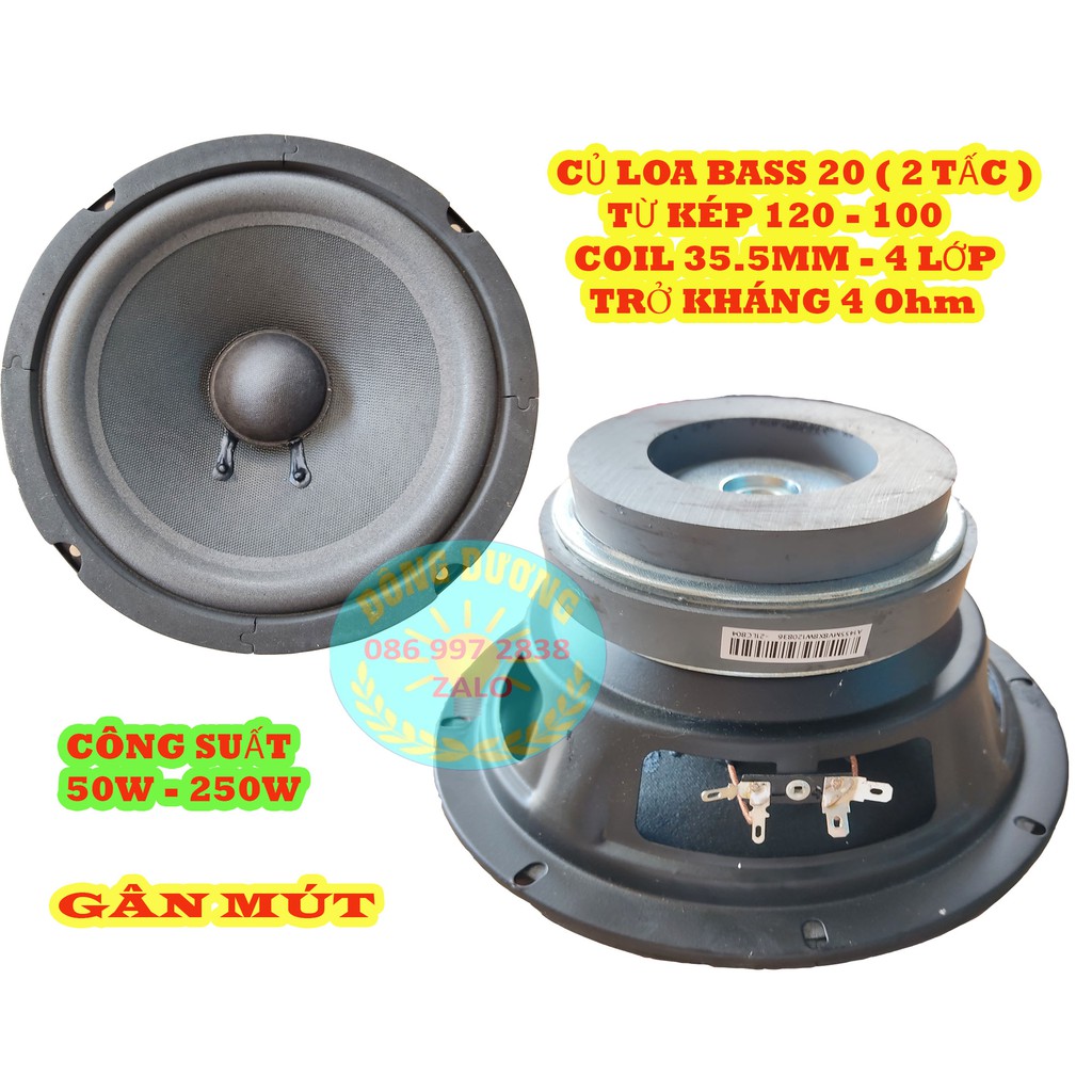 MỘT CỦ LOA BASS 20 TỪ KÉP 120 -100 - LOA BASS RỜI - CỦ LOA 2 TẤC ...