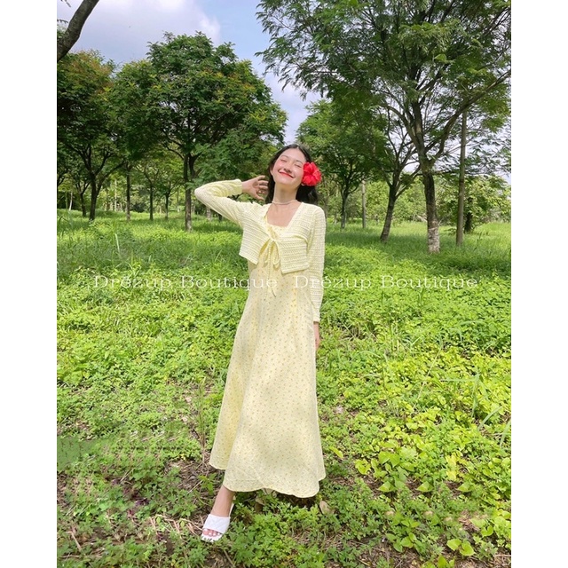 [HÀNG THIẾT KẾ] Set đầm Lam Hoa - Drézup Boutique | Shopee Việt Nam