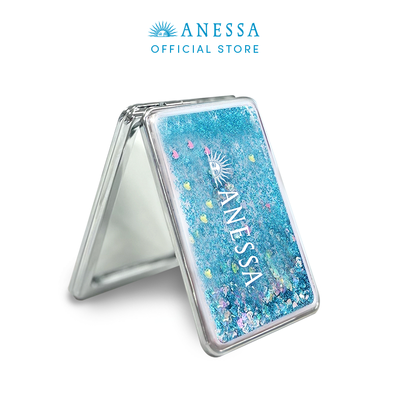 [HB GIFT] Gương trang điểm mini Anessa cầm tay / Túi da đựng điện thoại ...