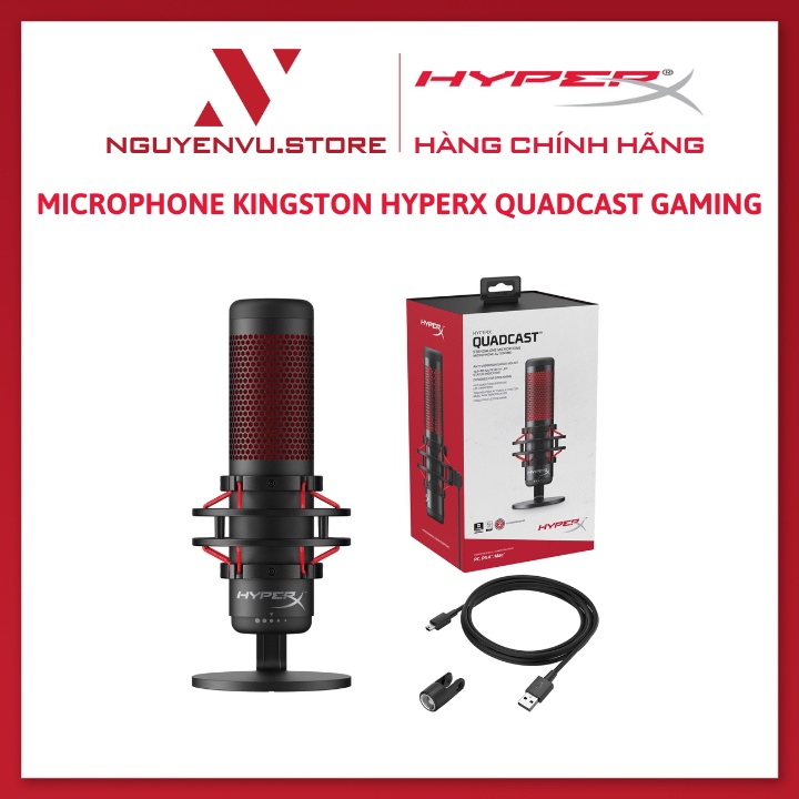 Micro thu âm Kingston HyperX Quadcast Gaming - Microphone Gaming - Hàng Chính Hãng | Shopee Việt Nam