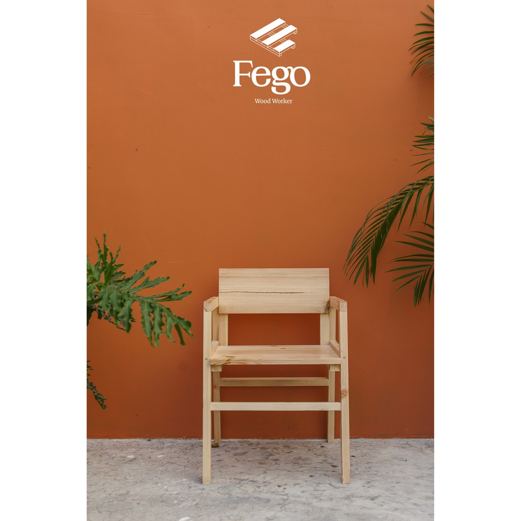 Ghế làm việc gỗ thông Fego/ Ghế sofa có tay tựa | Shopee Việt Nam