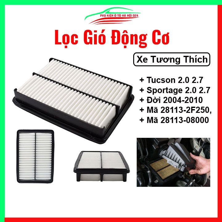 Lọc gió động cơ ô tô Tucson 2.0 2.7 2004-2010, Sportage 2.0 2.7 2004 ...