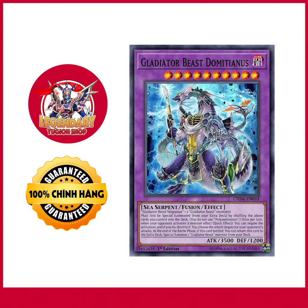 [Thẻ Bài Yugioh Chính Hãng] Gladiator Beast Domitianus | Shopee Việt Nam