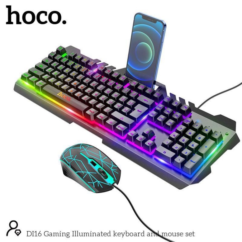 Bàn Phím Kèm Chuột Gaming Hoco Di16 LED RGB - Bảo hành 12 tháng ...