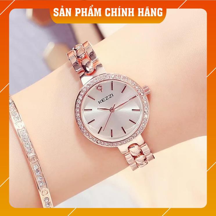 Đồng hồ nữ Kezzi 1531 hàng chính hãng viền đá mặt tròn size nhỏ xinh ...