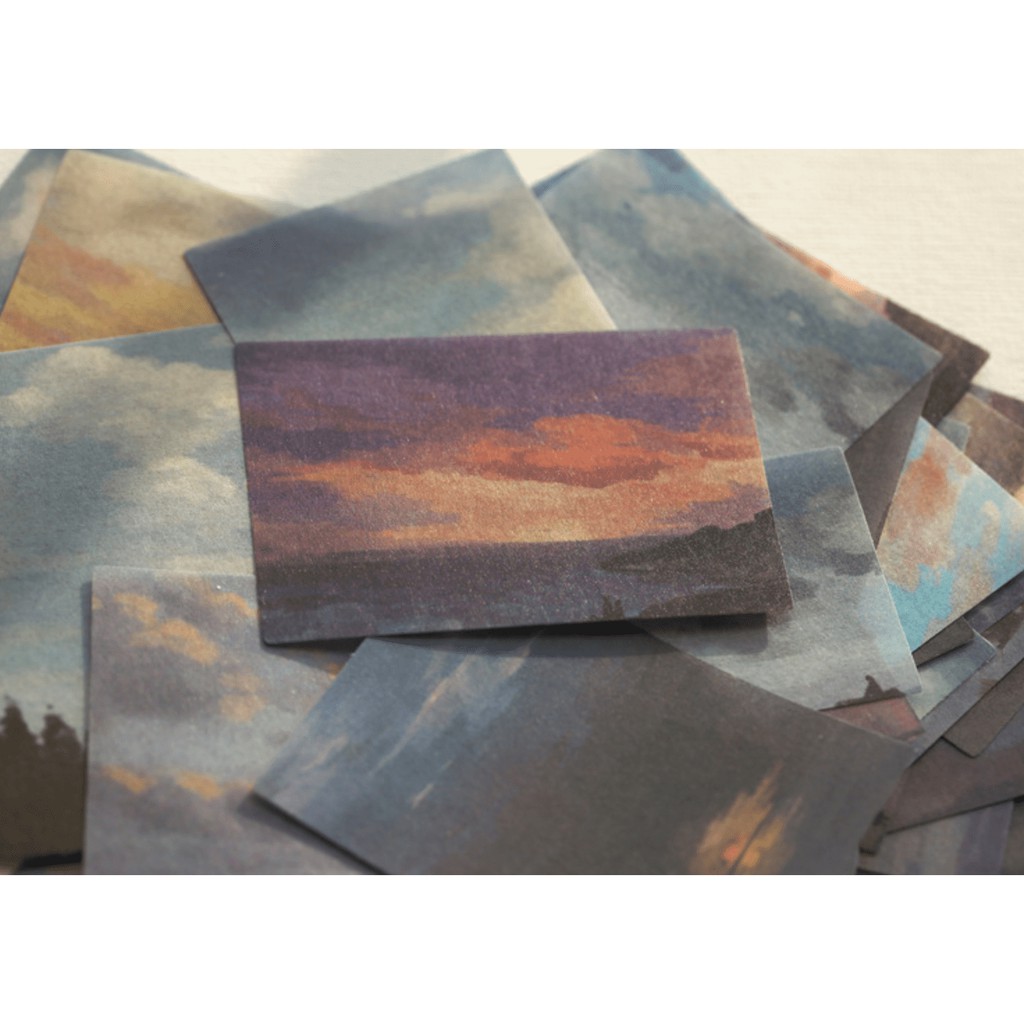 Set 40 Washi Sticker Hình Mây Cảnh Aesthetic - Túi 40 Hình Dán Cloud ...