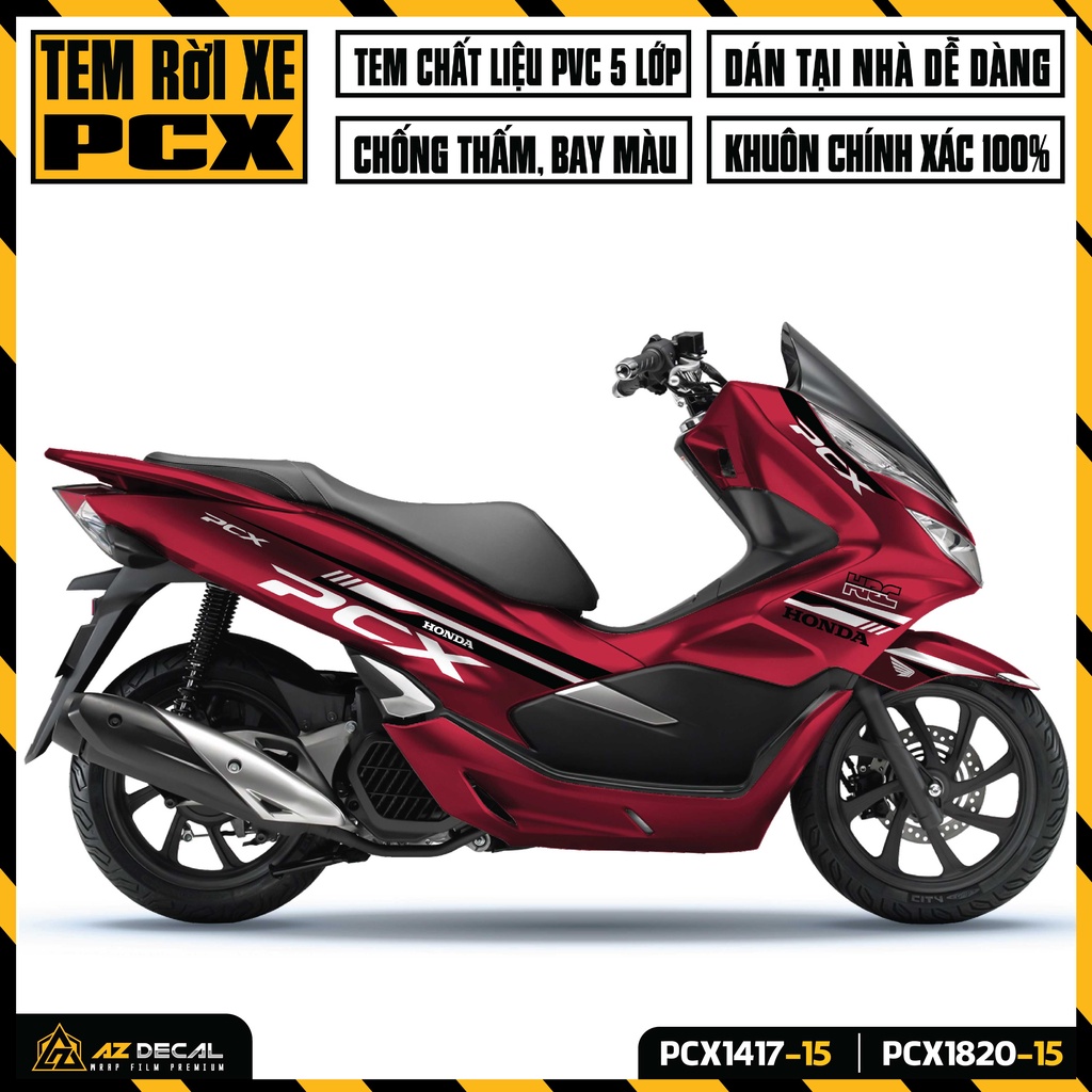 Tem Rời Xe PCX 125 150 160 Mẫu HRC | PCX-15 | Decal Chế Dán Xe PCX 2014 - 2020 Chống Nước, Bền ...