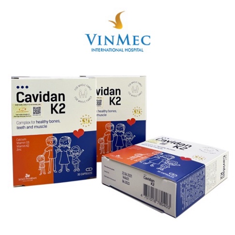 [Vinmec độc quyền] Viên uống bổ sung Canxi Cavidan K2 có chứa vitamin ...