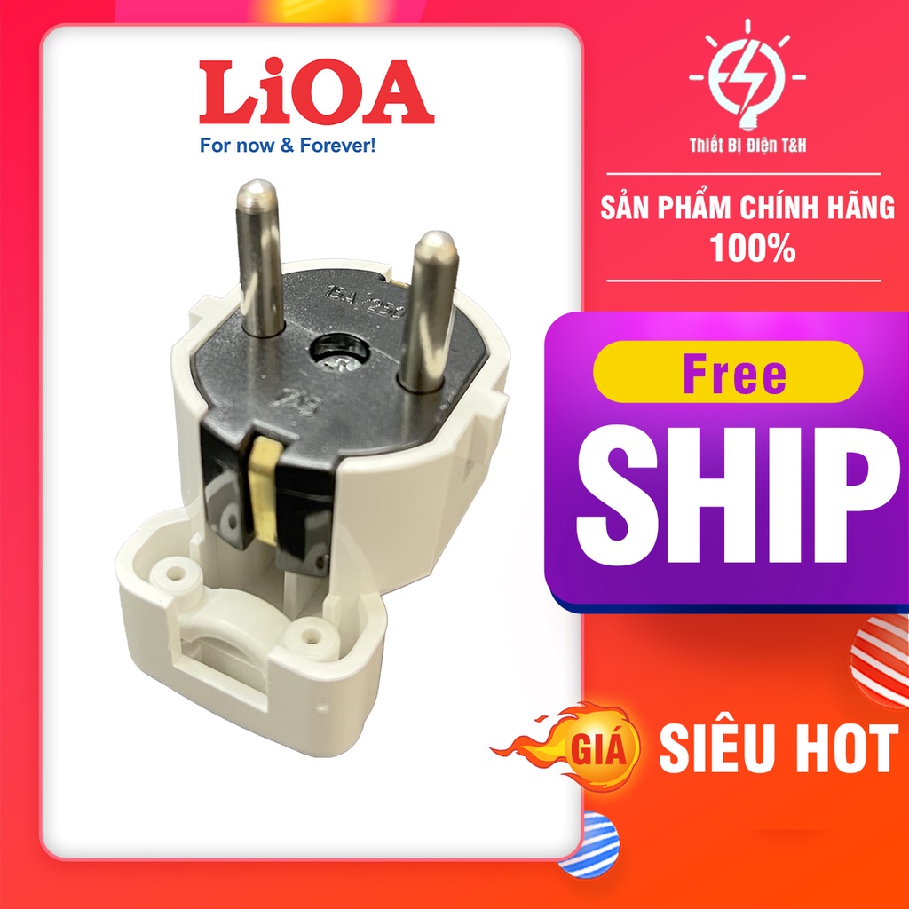 Phích cắm điện LIOA, 2 chân, 2 chấu, chân tròn, phi 5 – EUR05 - Thiết Bị Điện T&H | Shopee Việt Nam