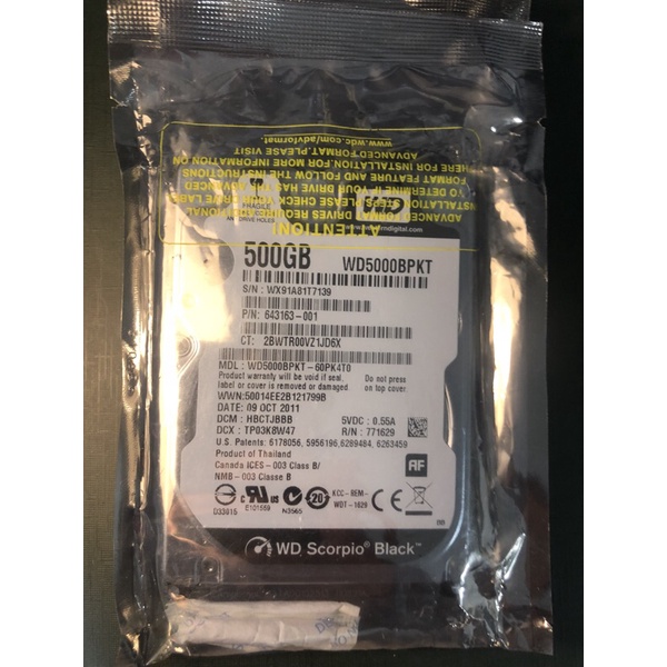 Ổ cứng laptop 500GB WD Black WD5000BPKT 2.5 | Shopee Việt Nam