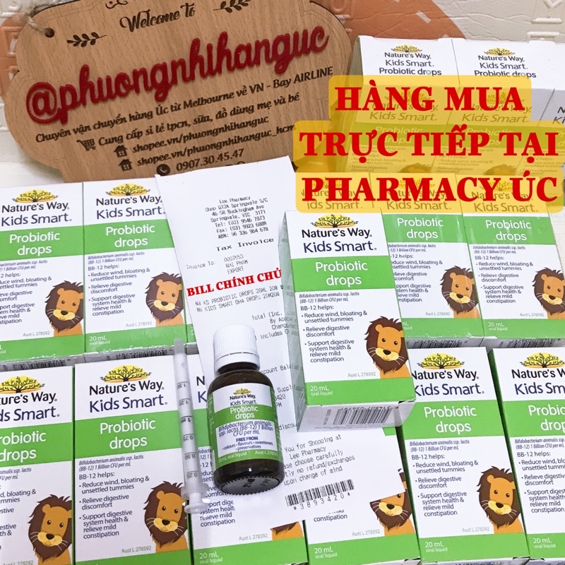 FULL BILL BAY AIR- MEN VI SINH NATURE'S WAY KIDS SMART DROPS PROBIOTIC 20ML | Shopee Việt Nam