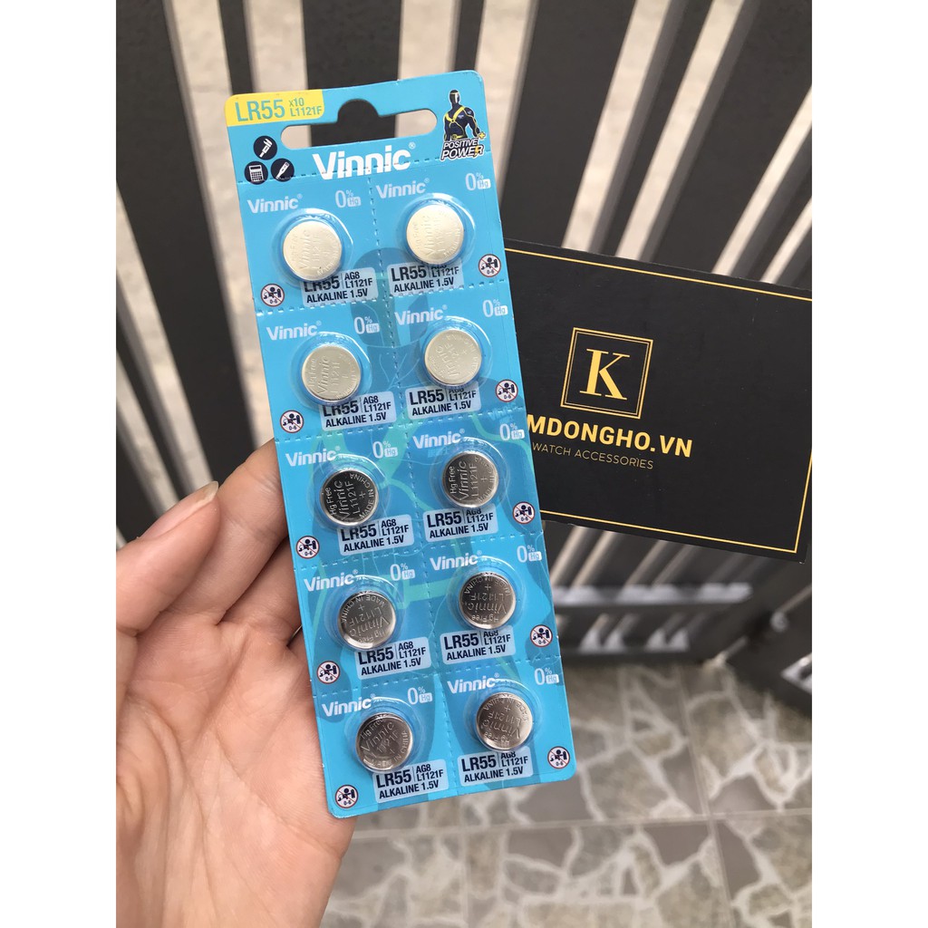 Vỉ 10 viên pin L1121F LR55 AG8 1120 391A SR1120SW L1121 VINNIC Pin đồng ...