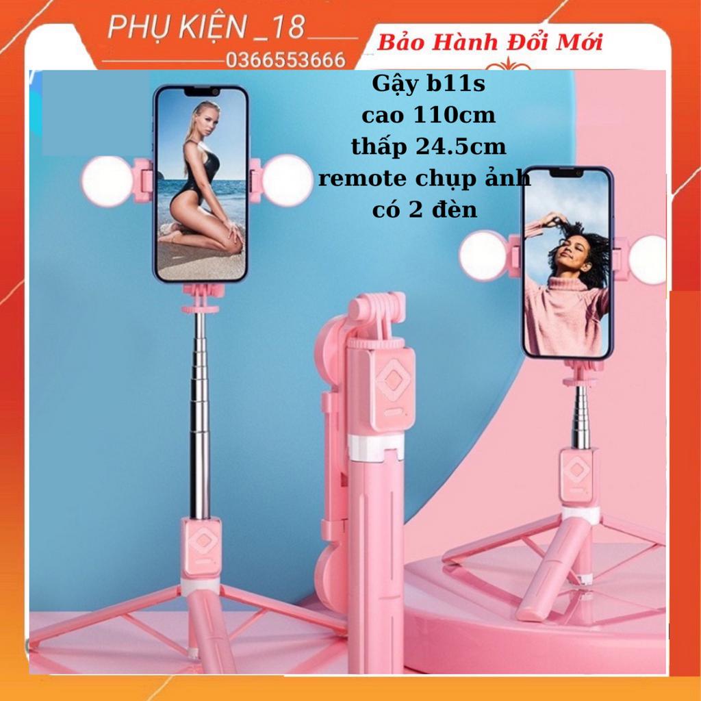 Gậy chụp ảnh 3 chân B11S thế hệ mới, có đèn led trợ sáng, Gậy selfie chụp hình, tự sướng ...