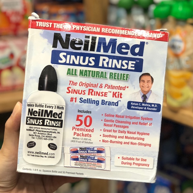 Bình rửa mũi Neimed Mỹ 240ml kèm 50 gói muối | Shopee Việt Nam