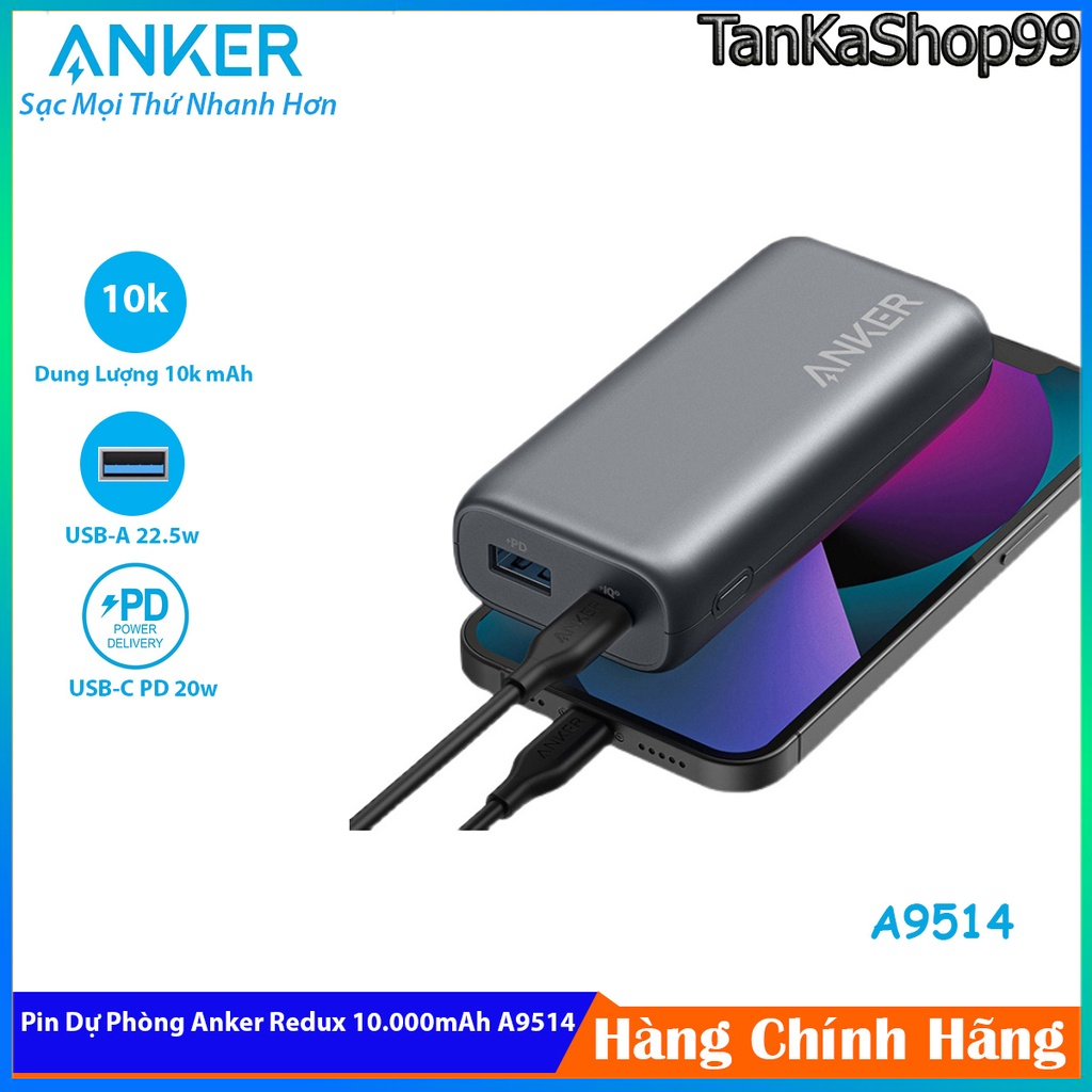 Pin Sạc Dự Phòng Anker Redux A9514 10000mAh 2 Cổng , USB C PD 20w , USB A 22.5w | Shopee Việt Nam