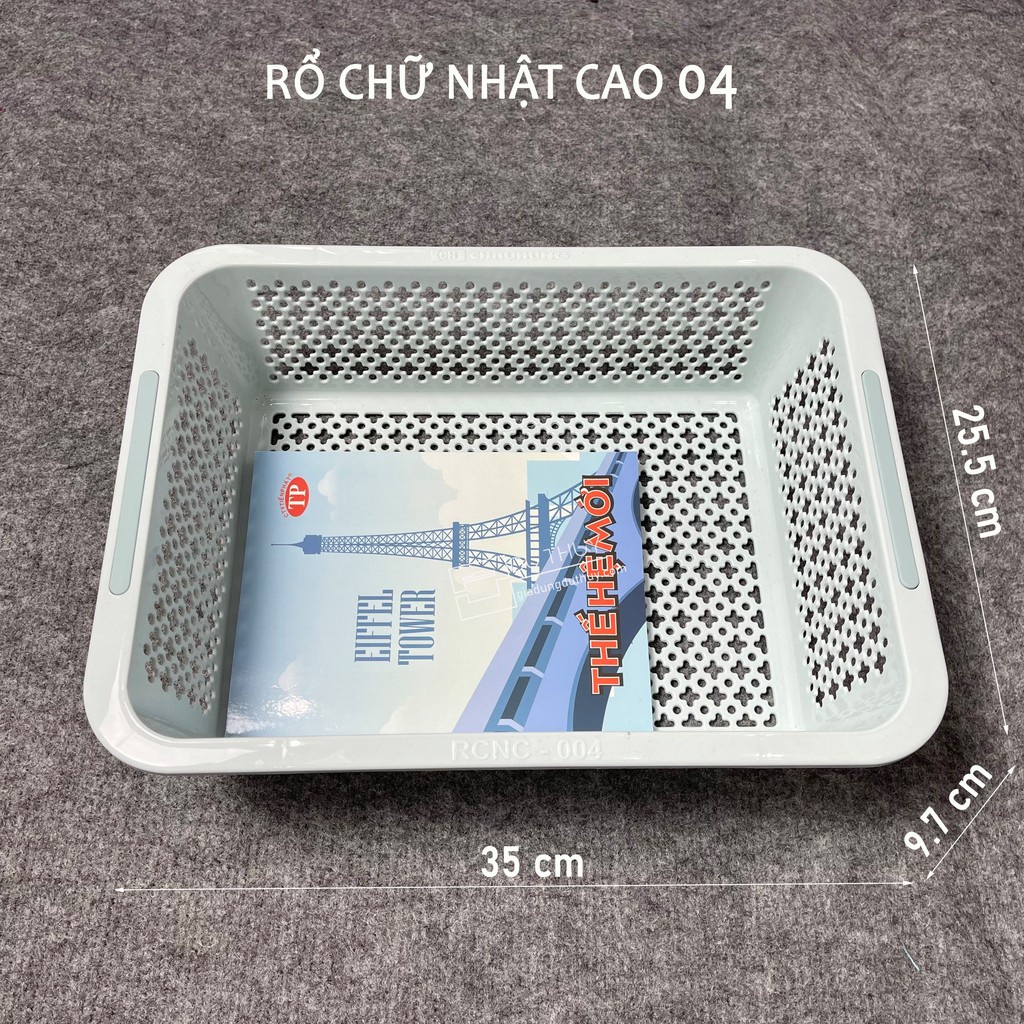 Rổ nhựa chữ nhật cao cấp màu pastel Hàn Quốc, nhựa nguyên sinh kháng ...