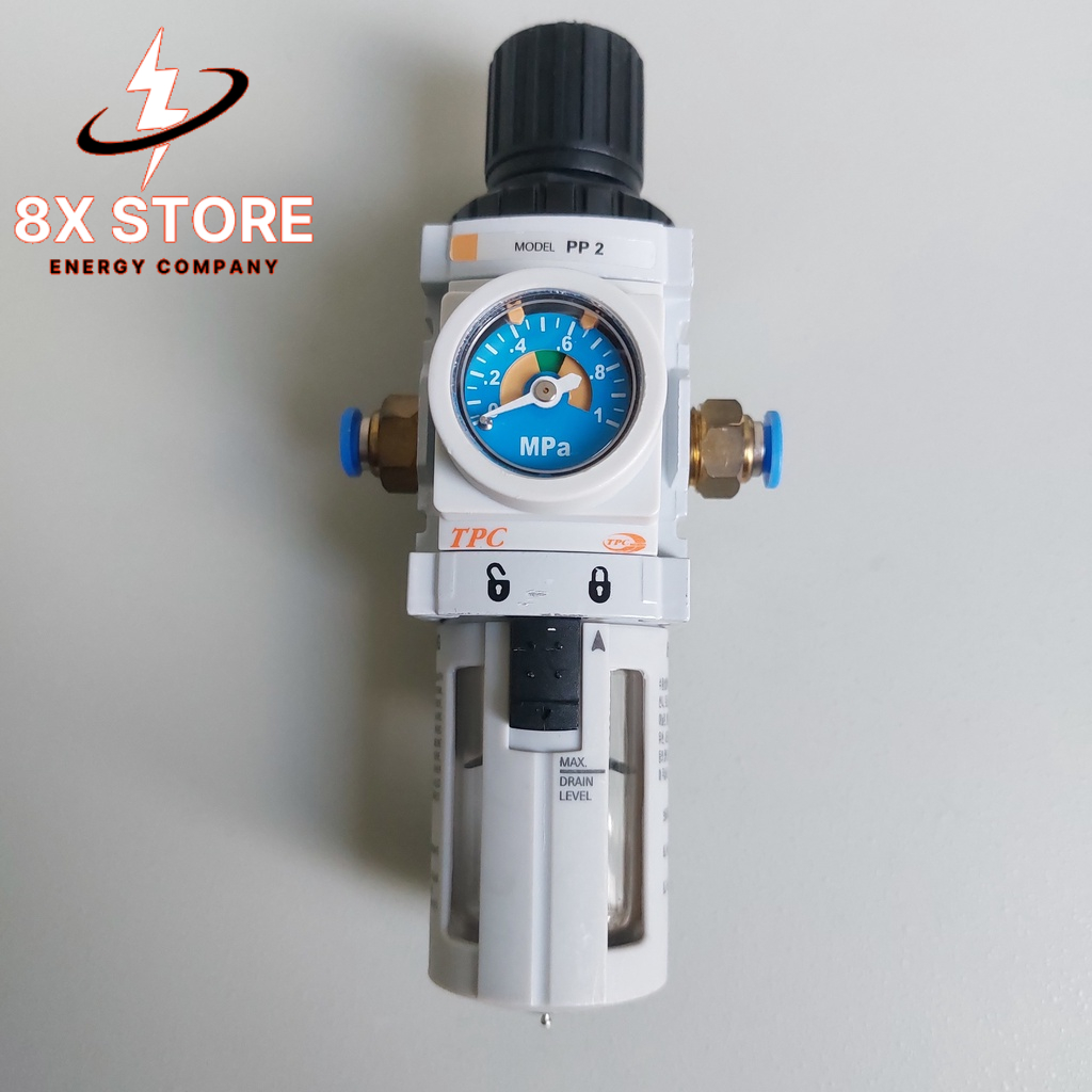 Van chỉnh áp,Bộ điều áp khí nén tích hợp bộ lọc TPC Series PP2 | Shopee ...