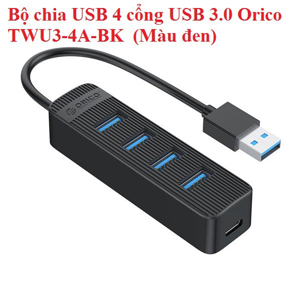Bộ chia USB 4 cổng USB 3.0 Orico TWU3-4A-BK-HW (Màu đen) | Shopee Việt Nam
