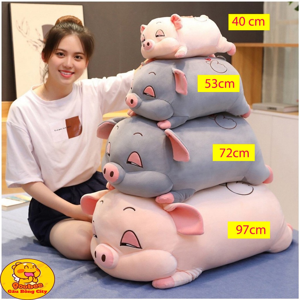 Gấu Bông Gối Ôm Heo Lợn Thú Nhồi Bông phê cần lim dim Siêu to khổng lồ ...