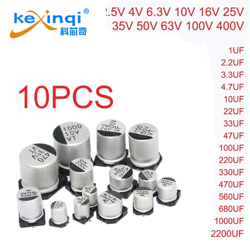 5 Chiếc Tụ Điện Phân SMD 6.3V 10V 16V 25V 35V 50V 63V 100V 400V 22 33 ...