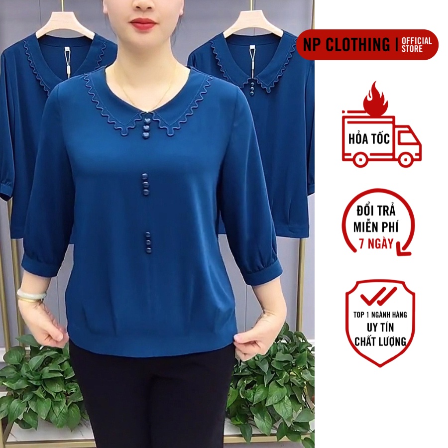 Áo Kiểu Trung Niên A936, Mẫu Áo Trung Niên Cổ Gợn Sóng Cách Điệu Lụa Mango Đẹp Sang Trọng | Thời ...