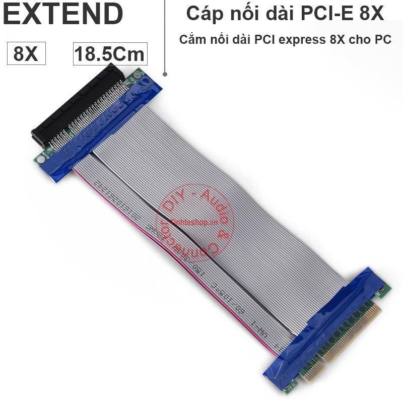 Dây cáp riser nối dài mở rộng khe cắm PCI-E 8X cho PC Máy tính để bàn ...