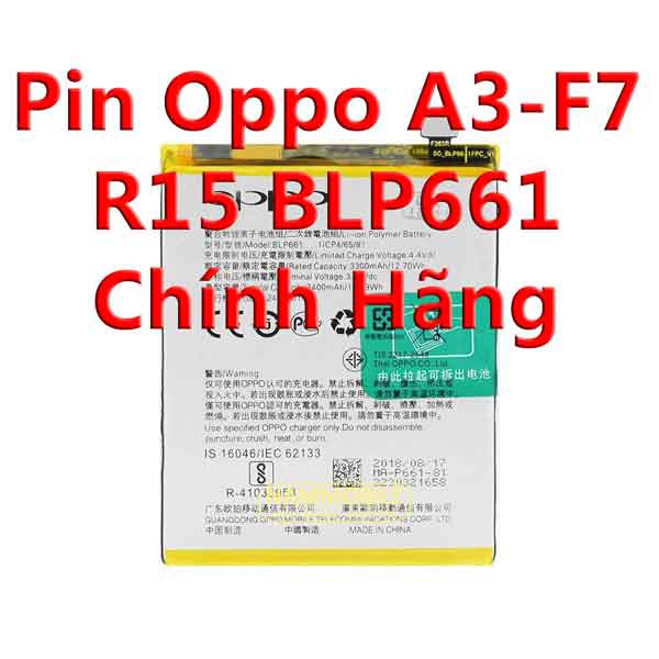 Pin Oppo A3, F7, R15 BLP661 3400mAh Zin + Tặng Keo Dán Pin-FREESHIP | Shopee Việt Nam