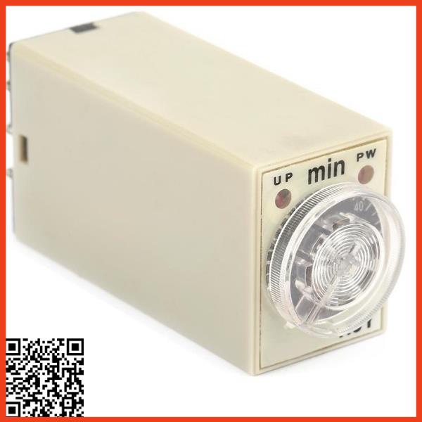 Timer mini H3Y-2 Rơ le đếm thời gian bằng núm vặn loại 8 chân nhỏ 12VDC tặng kèm chân đế PYF083A ...