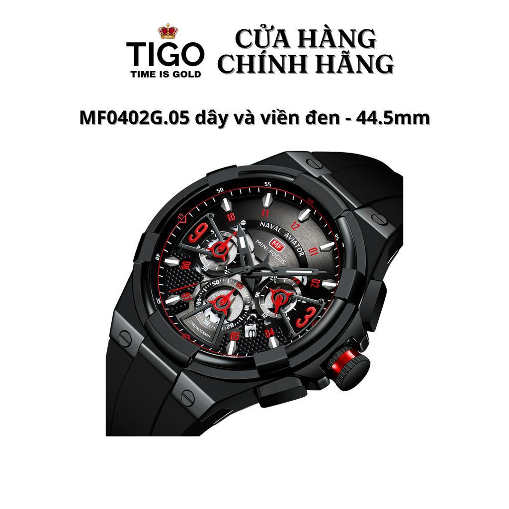 Đồng Hồ Nam MINI FOCUS MF0402G.05 Dây Silicone Đen Viền Đen Thép Không Gỉ Mặt Tròn 44.5mm ...