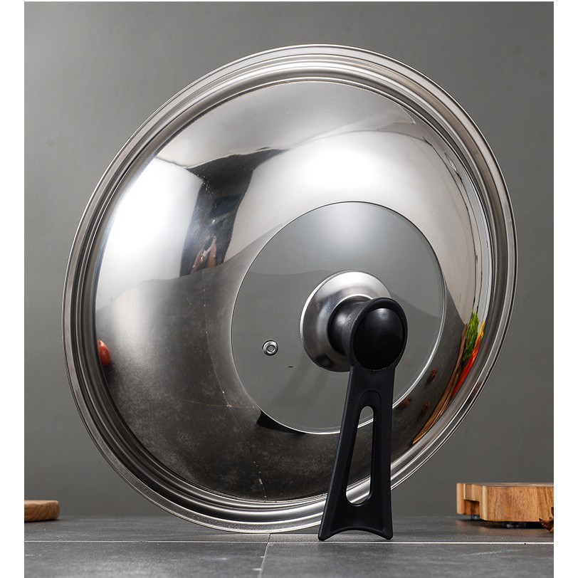 [Quai Đứng INOX] Nắp Đậy Chảo Chống Dính Size Lớn Bằng Kính Cường Lực + Inox Cao Cấp, Tiện Lợi ...