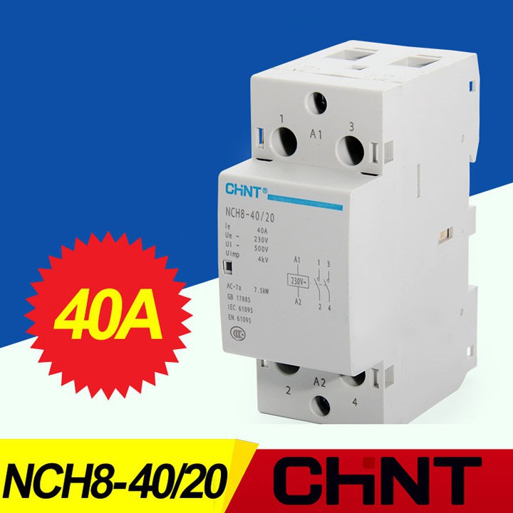 Khởi động từ, contactor 1 pha CHINT NCH8 40A/220V (Xám) | Shopee Việt Nam