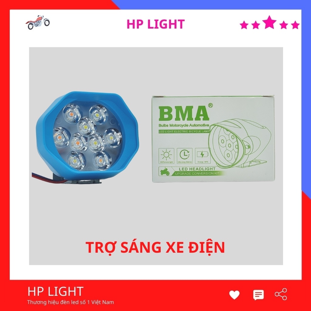 ĐÈN TRỢ SÁNG XE ĐẠP ĐIỆN SIÊU SÁNG CHÍNH HÃNG BMA LED HPLIGHT | Shopee ...